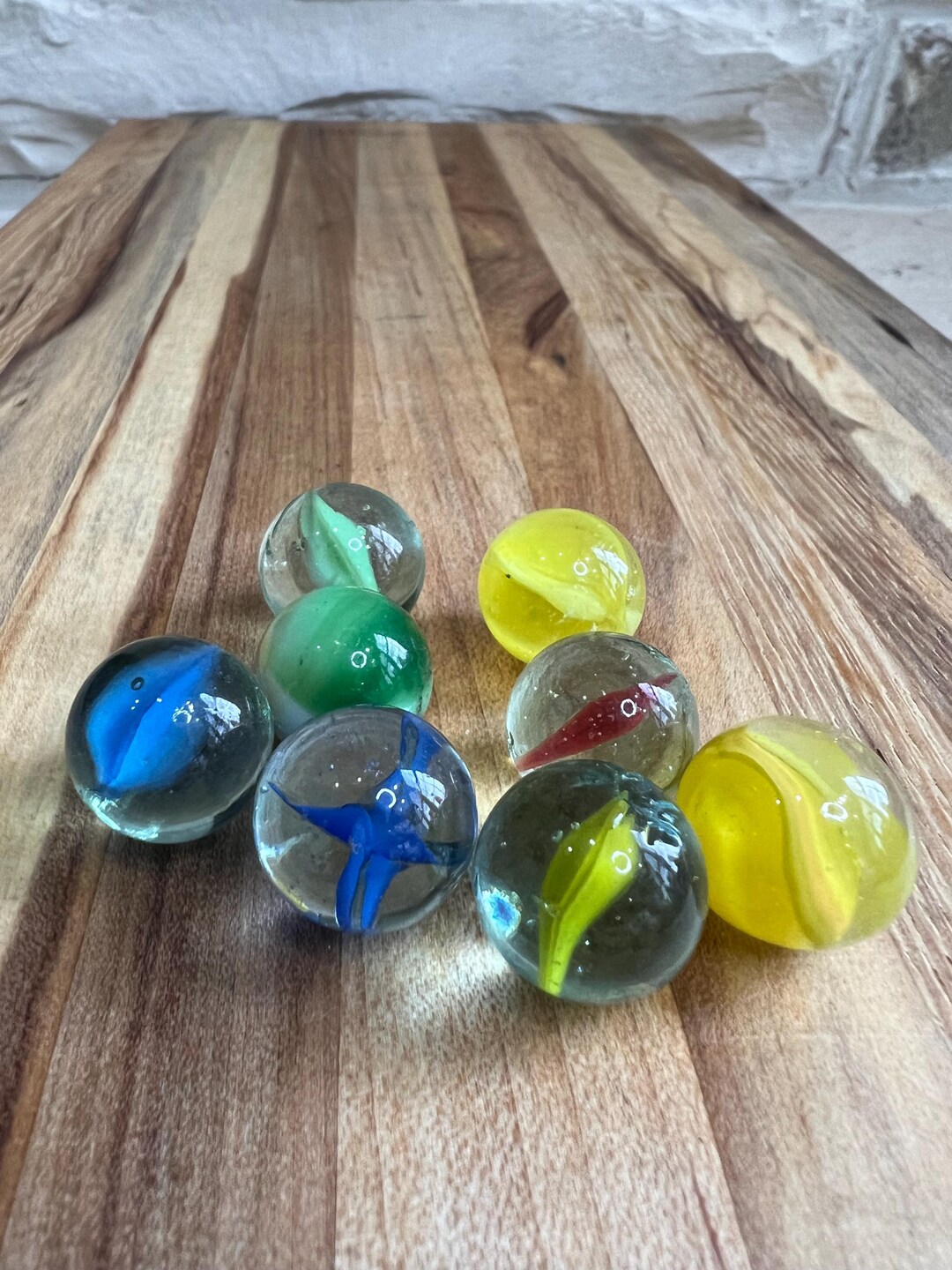 Collectable Set of 8 Vintage Marbles Cats Eye Marbles ~ A Variety of ...