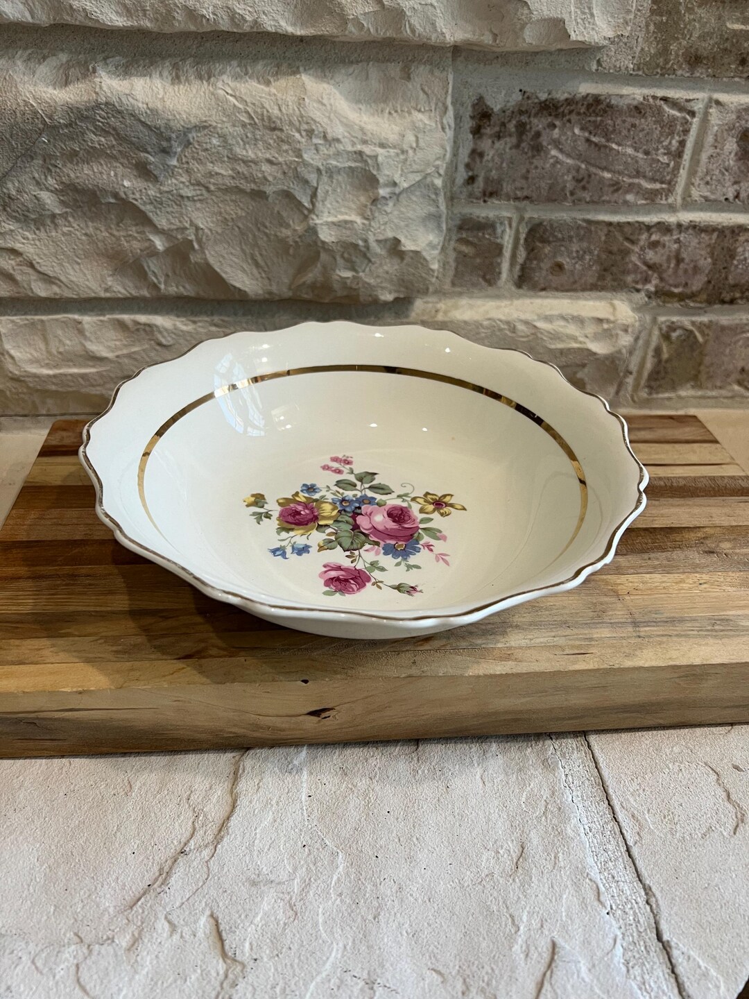 Serving Bowl With Gold Trim ~ Keystone Cannonsburg Pottery Company ...