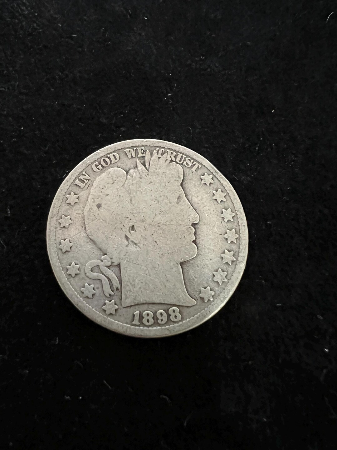 1898 Barber Half Dollar: Antique 90% Silver Liberty Head Coin - Etsy