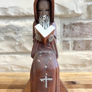 Vintage Wood Carved Monk Book End ~ Book End for Office or Book Shelf ...