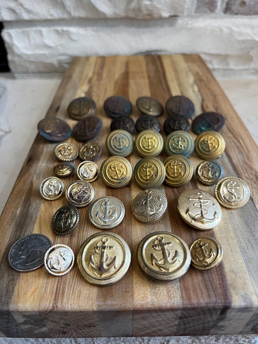 Bundle of 33 Uniform Military Buttons ~ Superior Quality Sailor Buttons ...