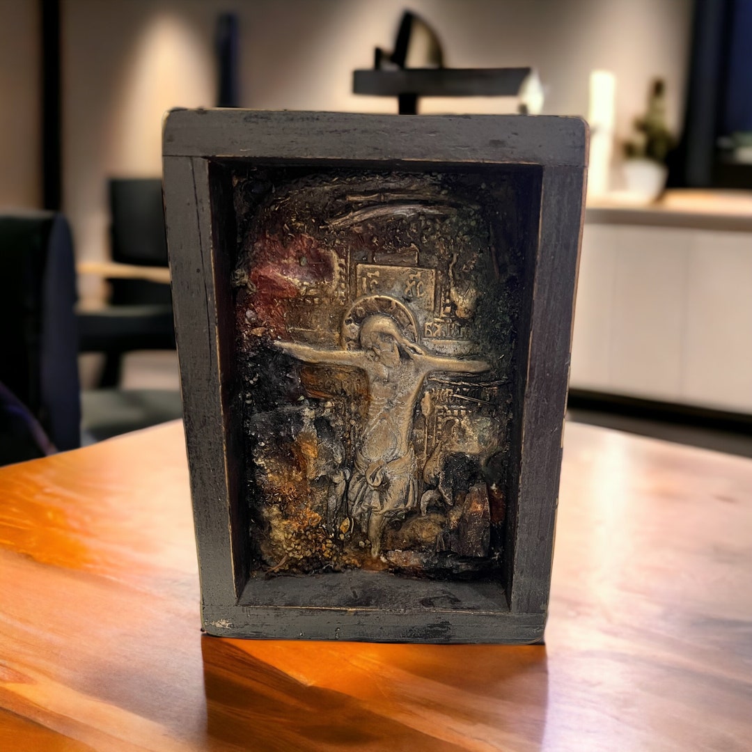 Jesus Christ on Cross in a Frame Wooden Box Made in Greece - Etsy
