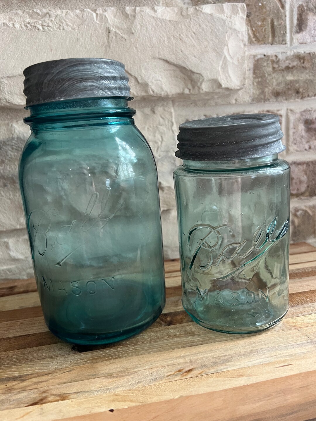 Vintage Ball Mason Jar 3, in Blue With Zinc Lid From 1910-1923 Quart ...