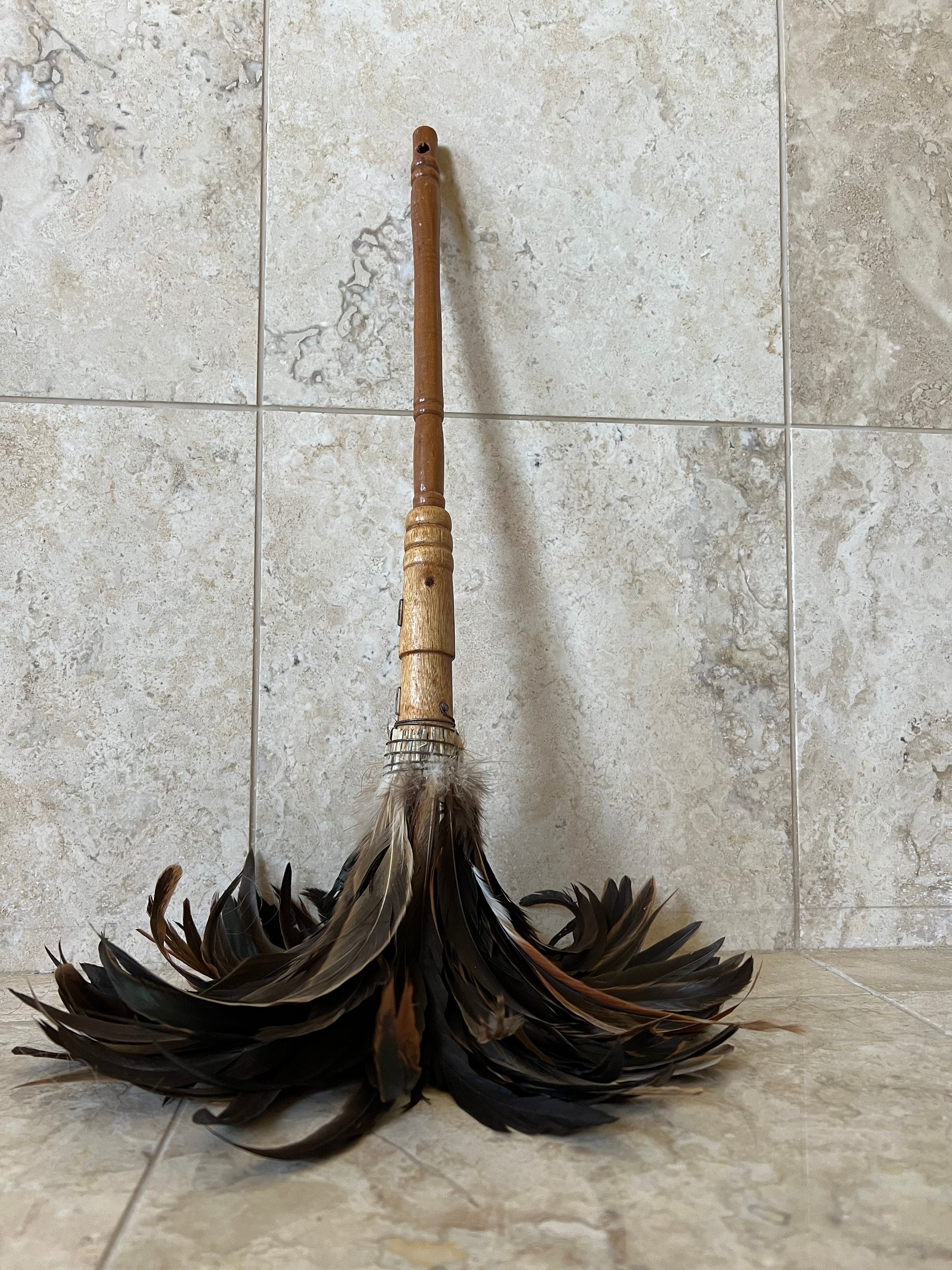 Vintage Victorian Feather Duster Antique Turkey Feather Duster Wooden ...