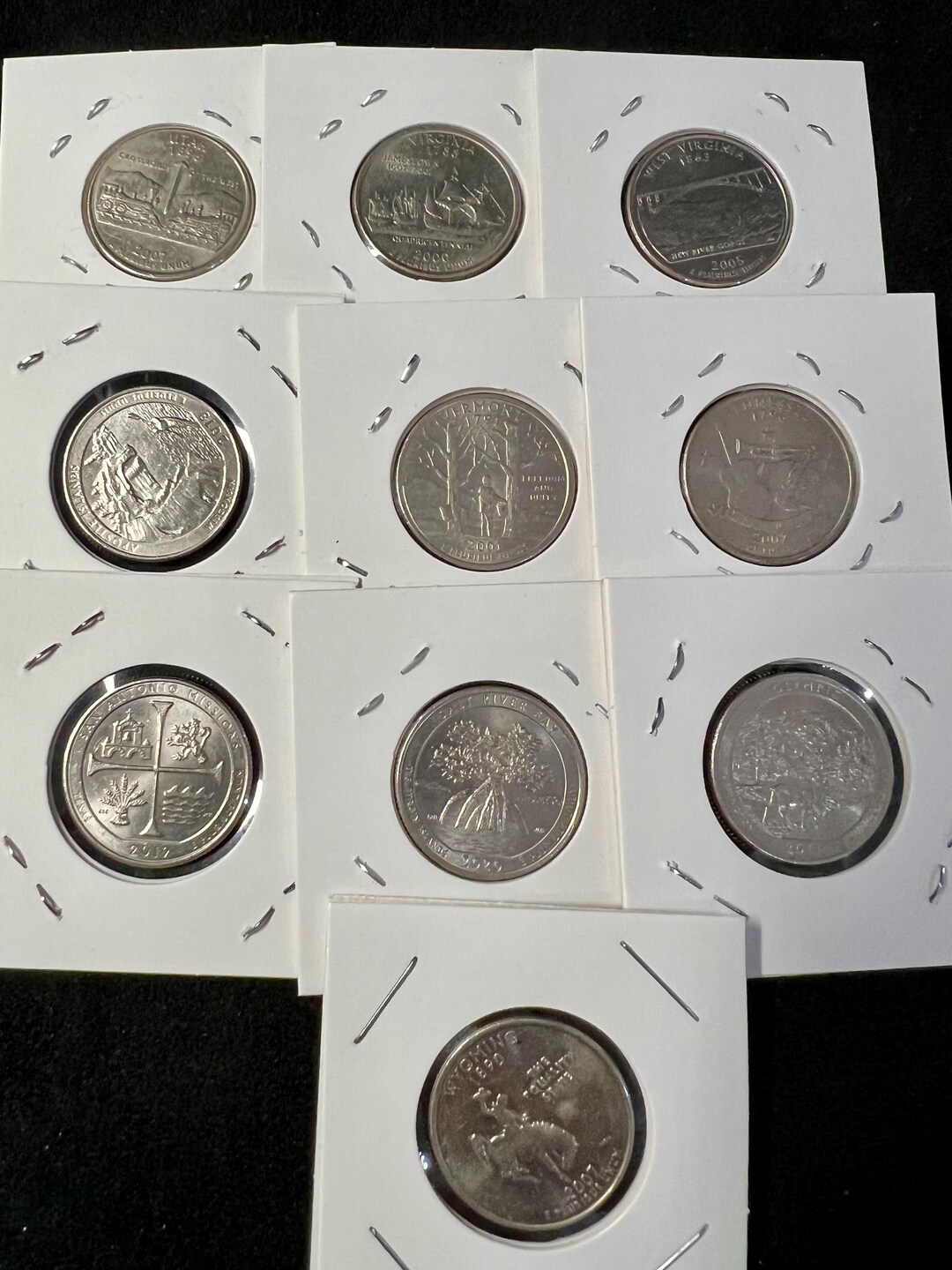 Set of 10 U.S. State & Park Quarters - Circulated Coin Collection in ...