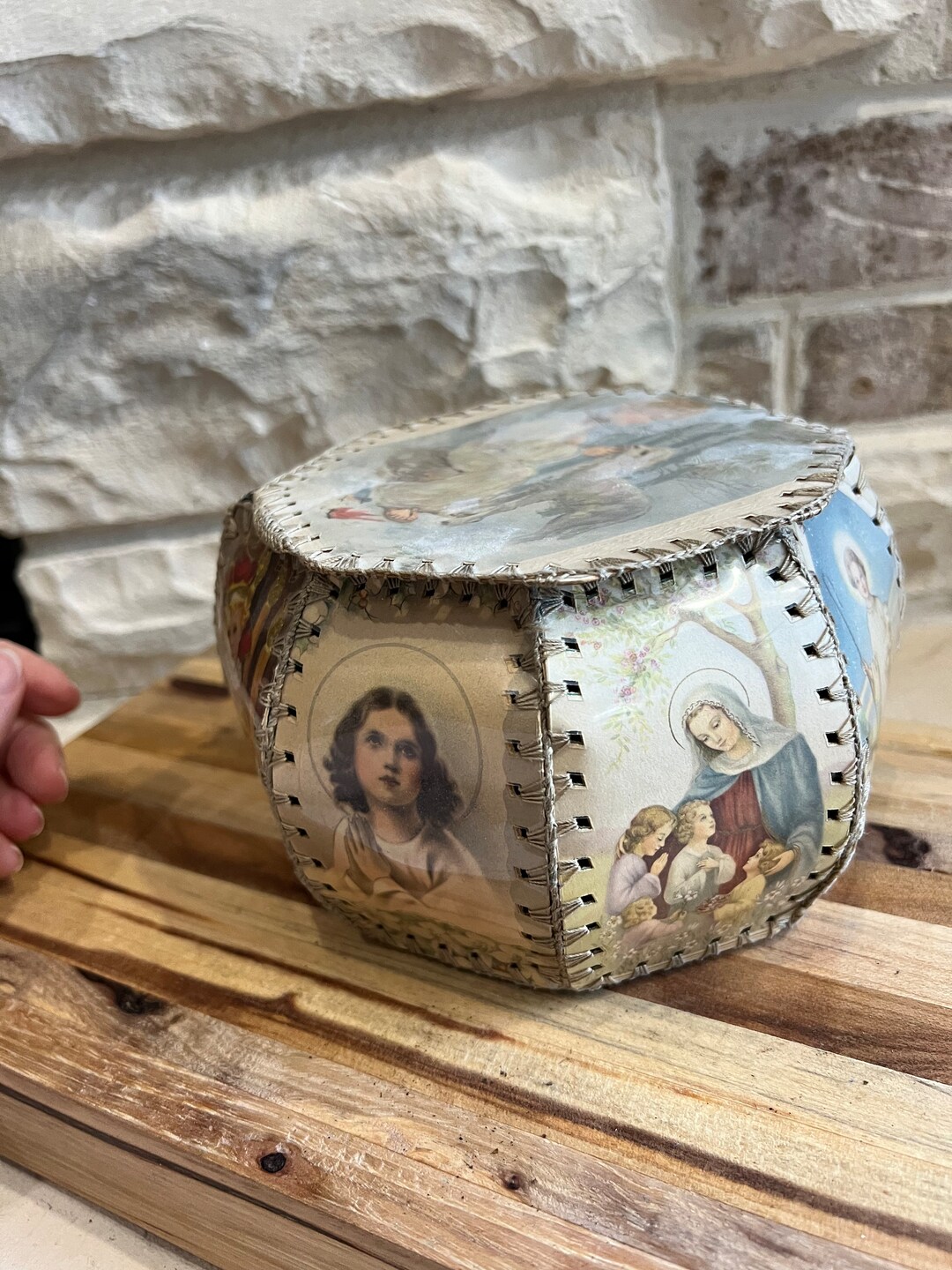 Vintage Hand Sewn Religious Card Box With Lid - Etsy