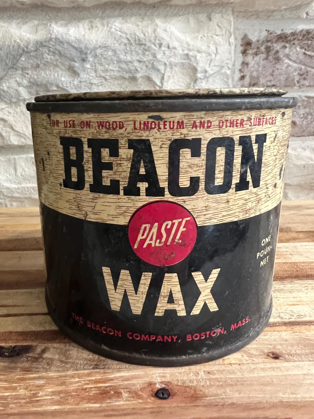 Vintage Beacon Wax Paste Tin ~ Advertisement for Collectors ~ - Etsy