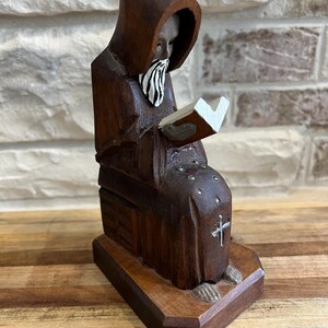 Vintage Wood Carved Monk Book End ~ Book End for Office or Book Shelf ...