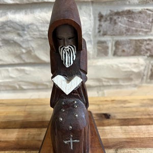 Vintage Wood Carved Monk Book End ~ Book End for Office or Book Shelf ...