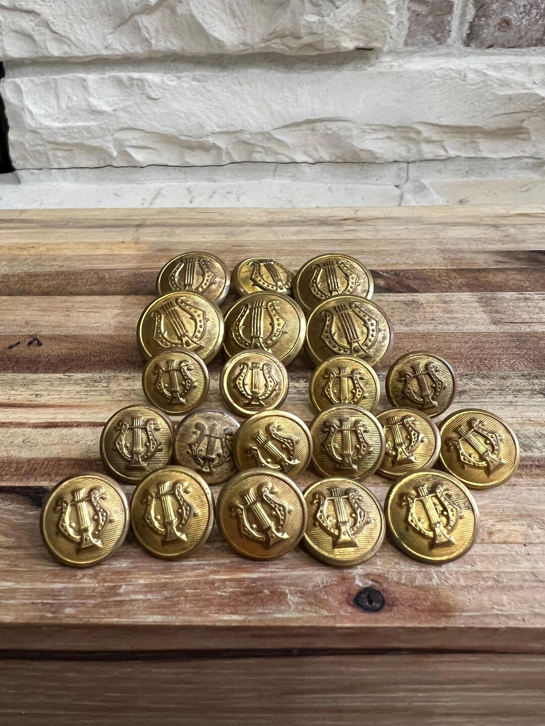 Vintage Gold Metal Military Buttons: England Memorabilia, Set of 21 - Etsy