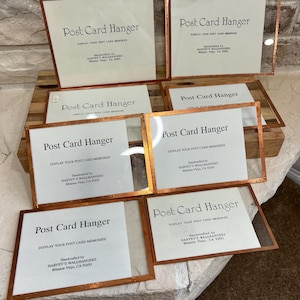 Postcard Card Hangers ~ Encased in Glass With Bronze/brass Edges ...