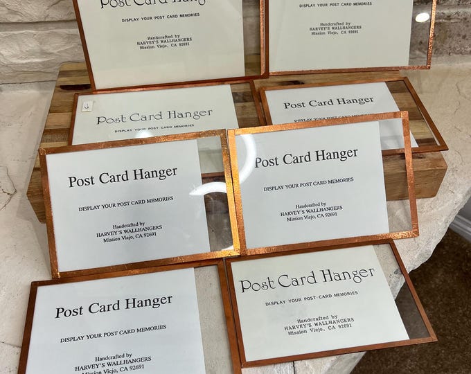 Postcard Card Hangers ~ Encased in Glass With Bronze/brass Edges ...