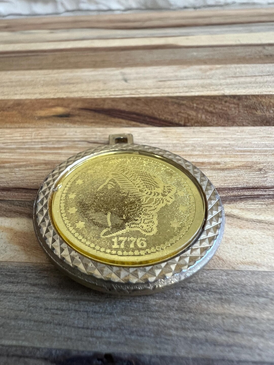 Gold Tone Liberty Coin Pendant: 1776 Commemorative Medallion - Etsy