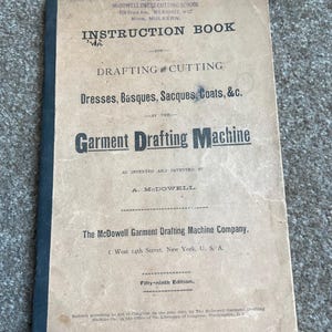 Antique 1888 Mcdowell Garment Drafting Machine Manuals - Sleeve & Full ...