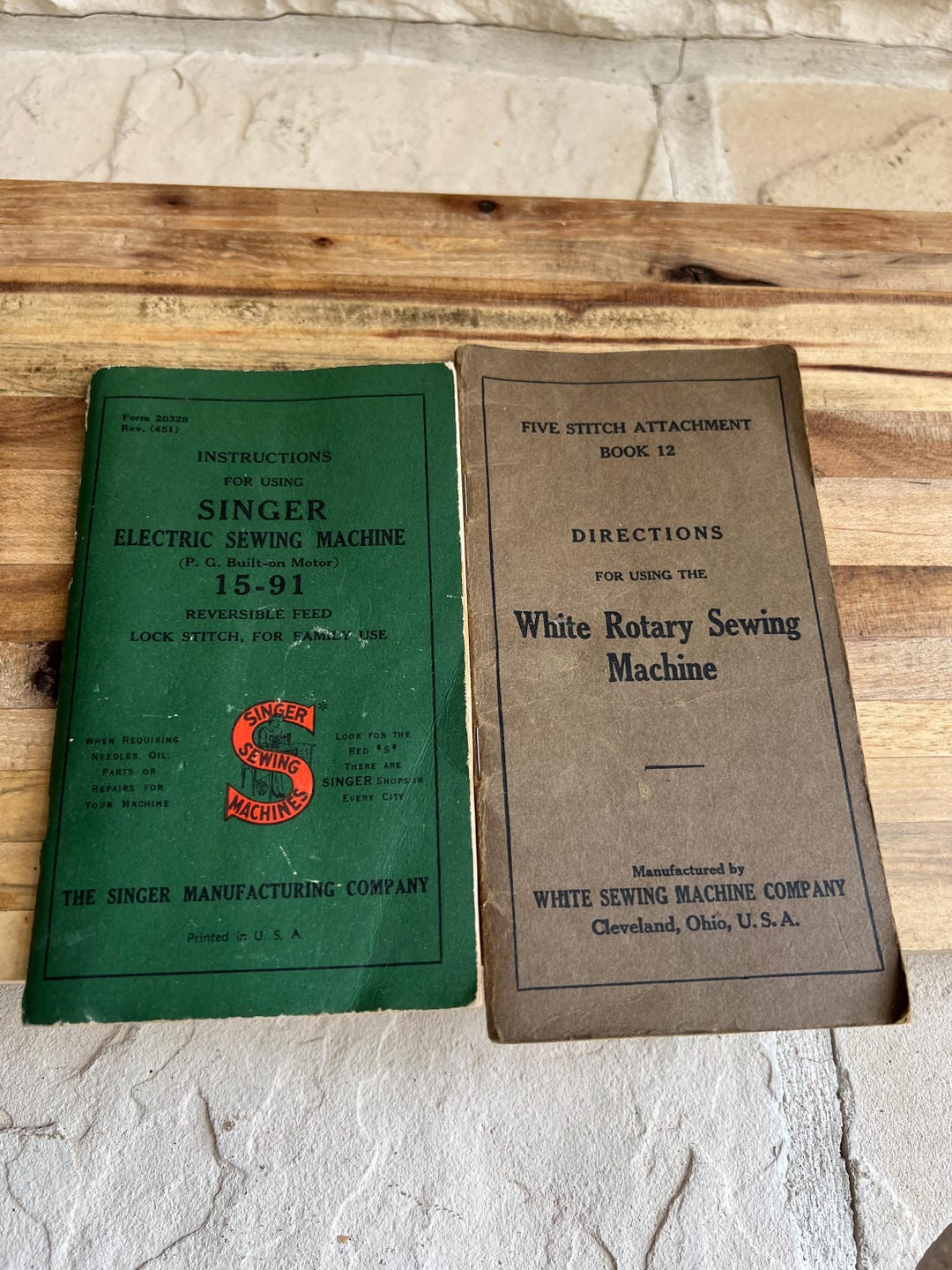 Vintage Singer 15-91 & White Rotary Sewing Machine Manuals ...