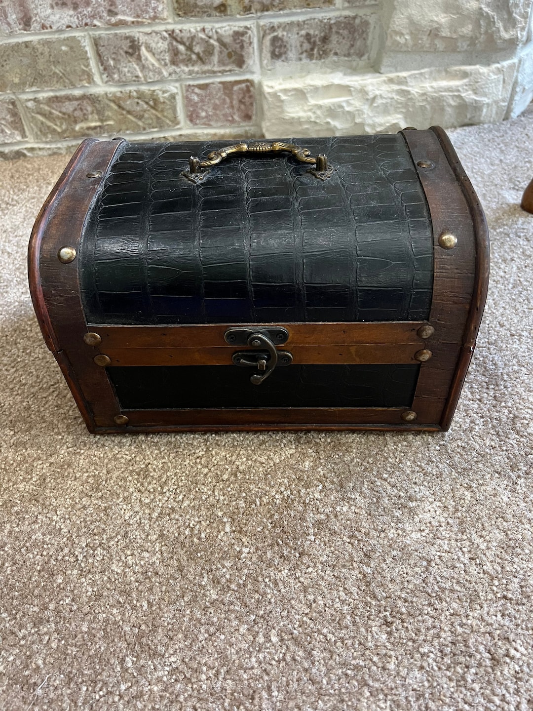 Treasure Chest Carry Case Leather Looking and Wooden Treasure Chest - Etsy