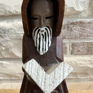 Vintage Wood Carved Monk Book End ~ Book End for Office or Book Shelf ...