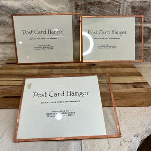 Postcard Card Hangers ~ Encased in Glass With Bronze/brass Edges ...