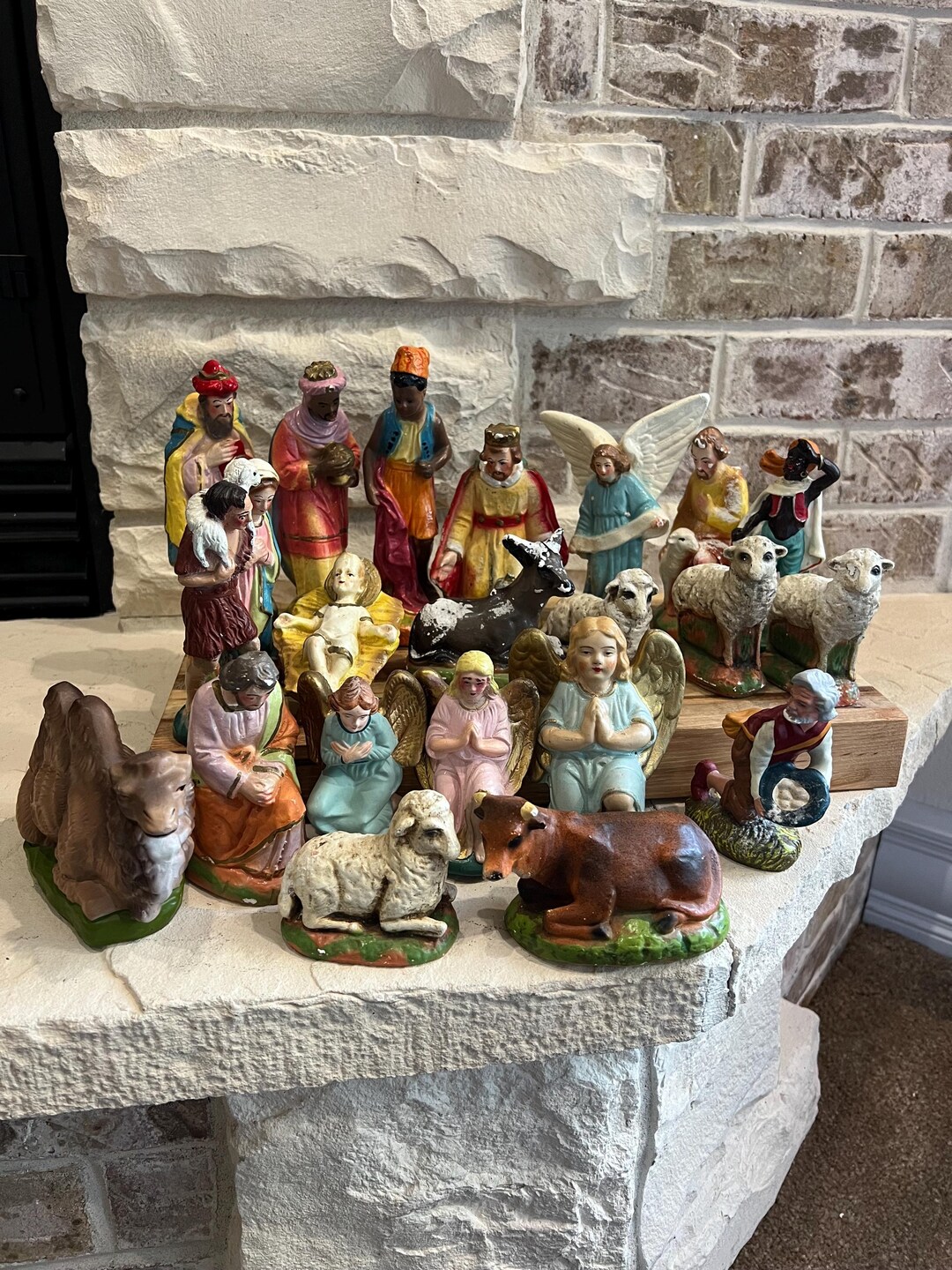 Nativity Set Collection Starting in 1950's Vintage Nativty Set With 21 ...