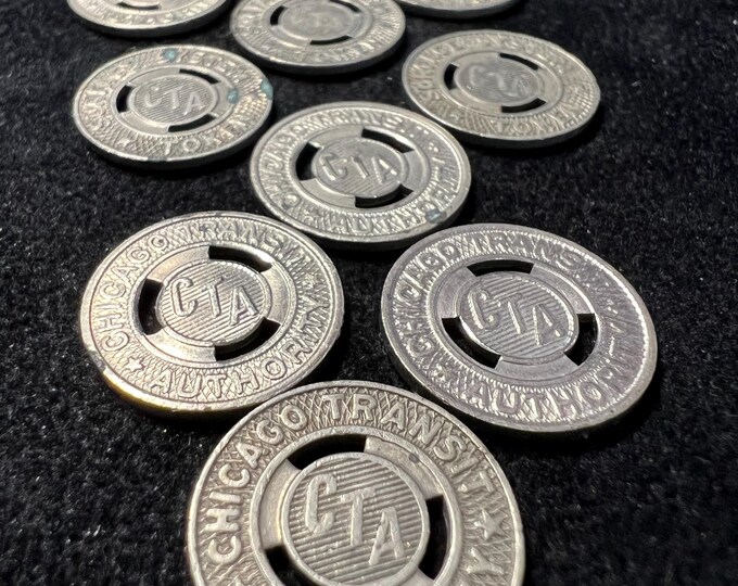 Vintage Chicago Transit Authority Tokens - Set of 8 CTA Subway and Bus ...