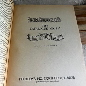 1908 Sears, Roebuck Catalogue Reproduction Sears Chicago Catalogue - Etsy