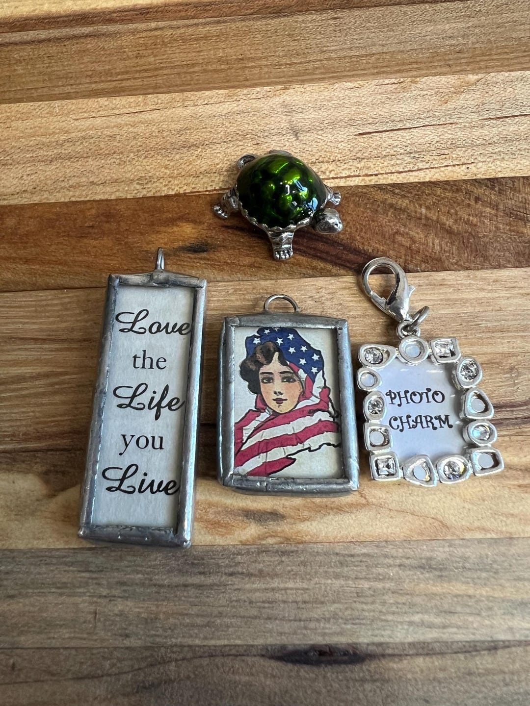 Set of Four Different Charms for Necklace or Bracelet. Vintage Charms ...