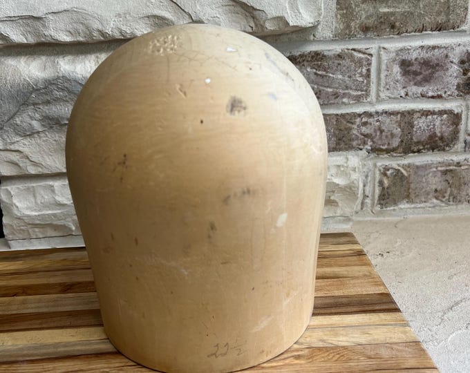 Vintage Wooden Millinery Hat Block Size 22.5 | Hat Form by Lindsey Head ...