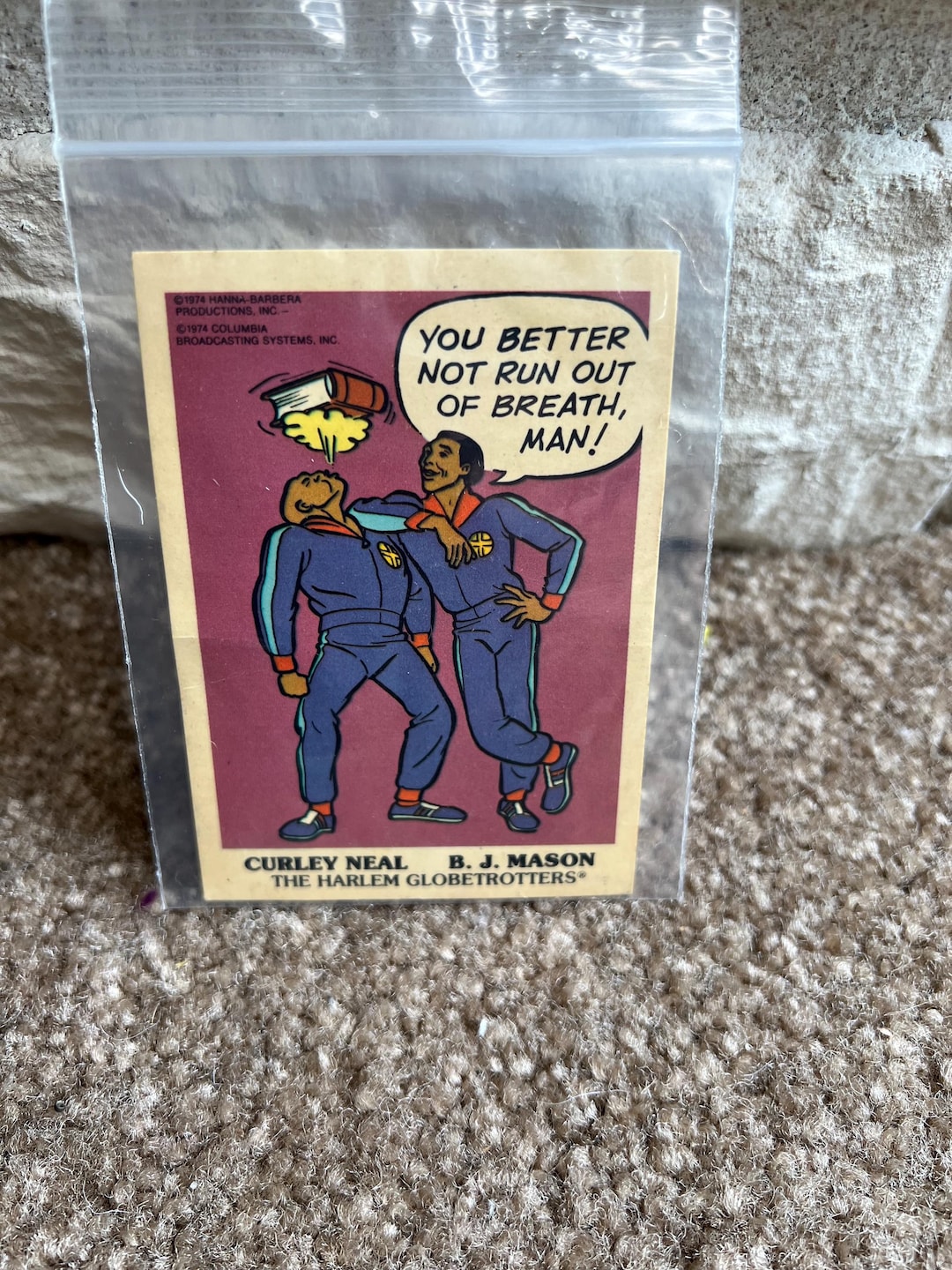 Vintage 1974 Wonder Bread Harlem Globetrotters Card: Curley Neal & B.J ...