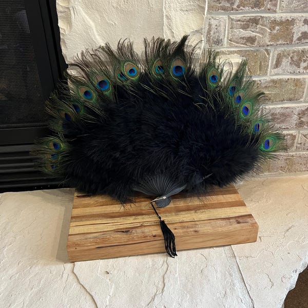 Peacock Feather Fan - Etsy
