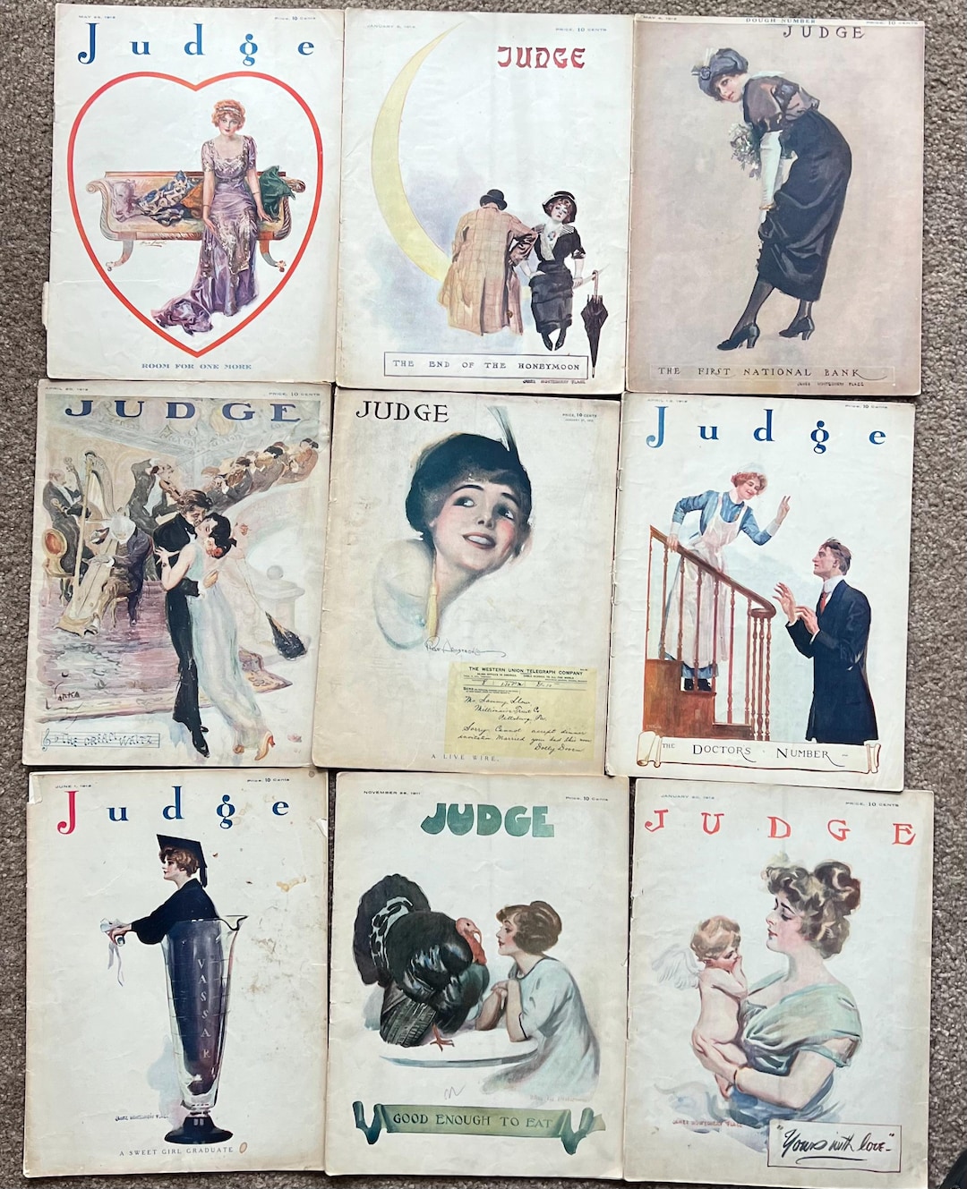 Antique Judge Magazine Lot: 1900s Satirical Illustrated Covers - Etsy