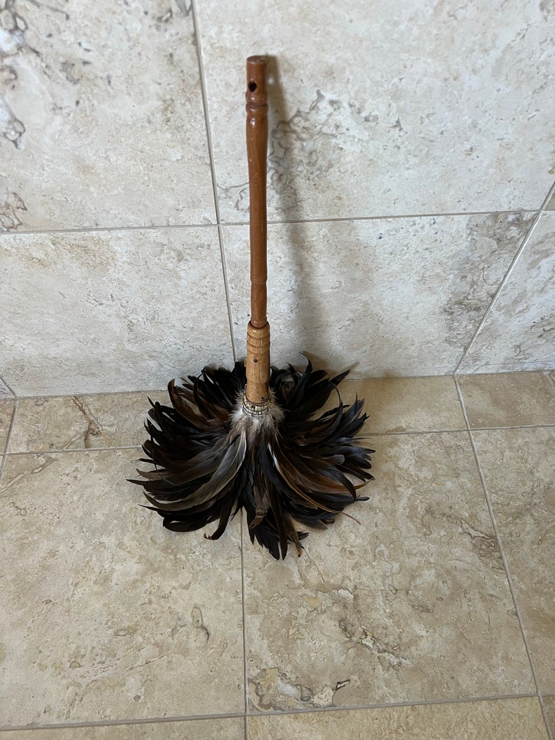 Vintage Victorian Feather Duster Antique Turkey Feather Duster Wooden ...