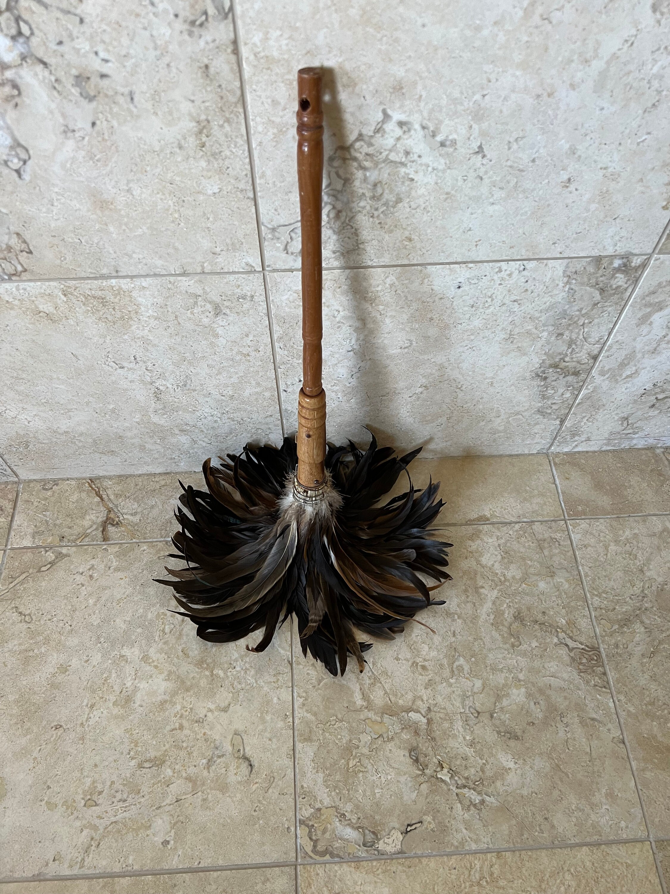 Vintage Victorian Feather Duster Antique Turkey Feather Duster Wooden ...