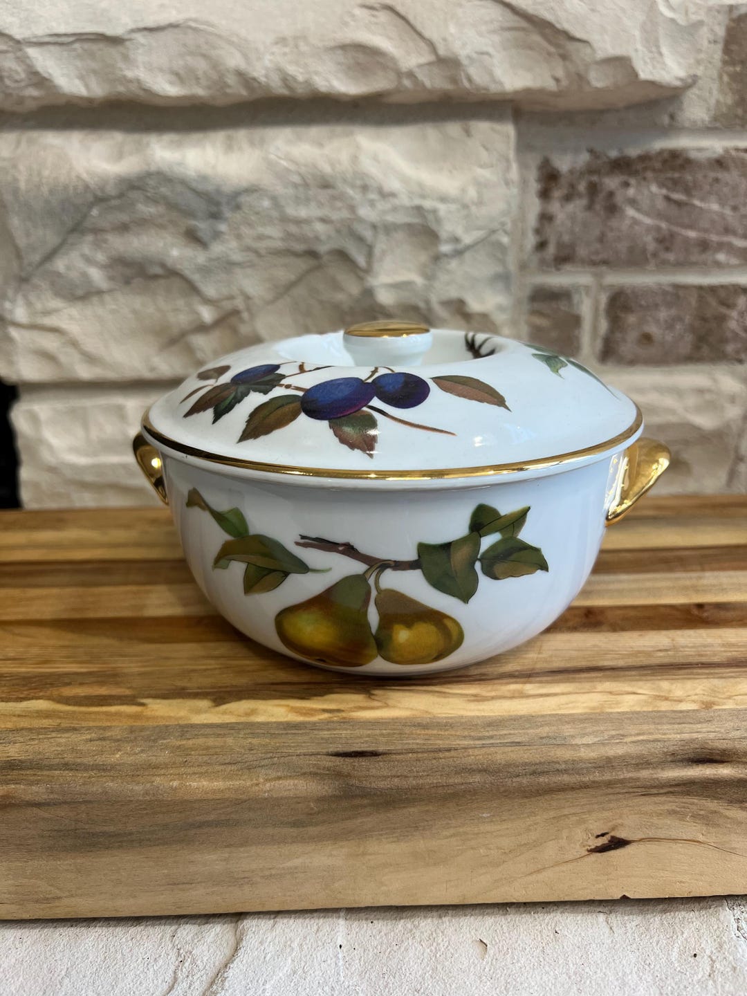 Royal Worcester Evesham Gold Covered Casserole Dish: Small Porcelain ...