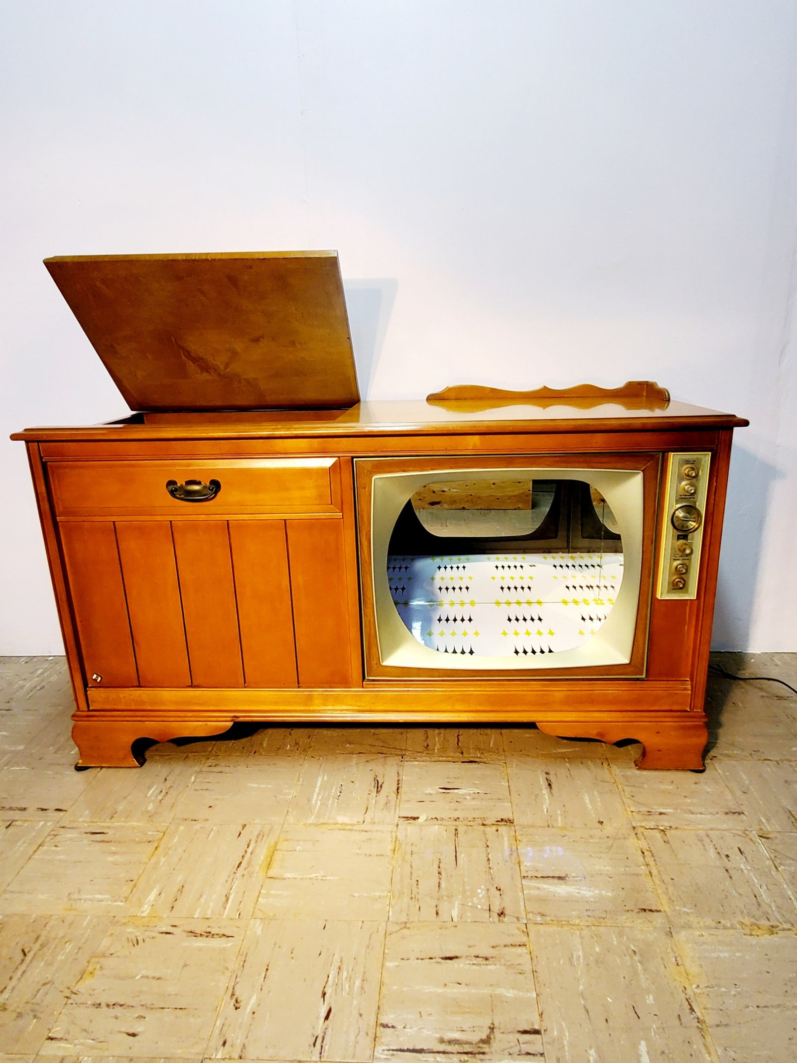 Mid Century 1960's Packard Bell Console TV Bar With Bluetooth and LED ...