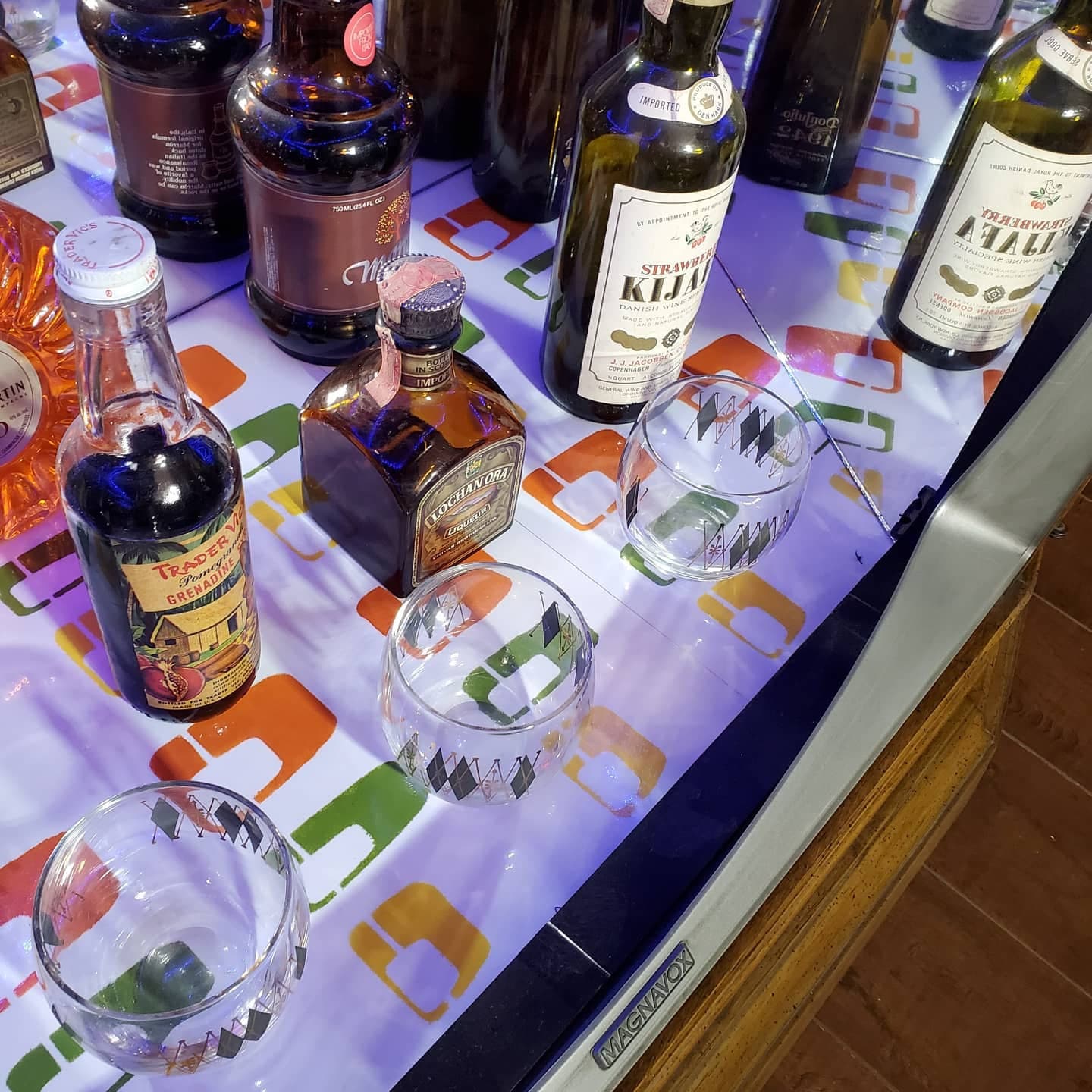 Mid Century 1980s Tv Bar With Bluetooth and Multi-colored Led Lighting ...