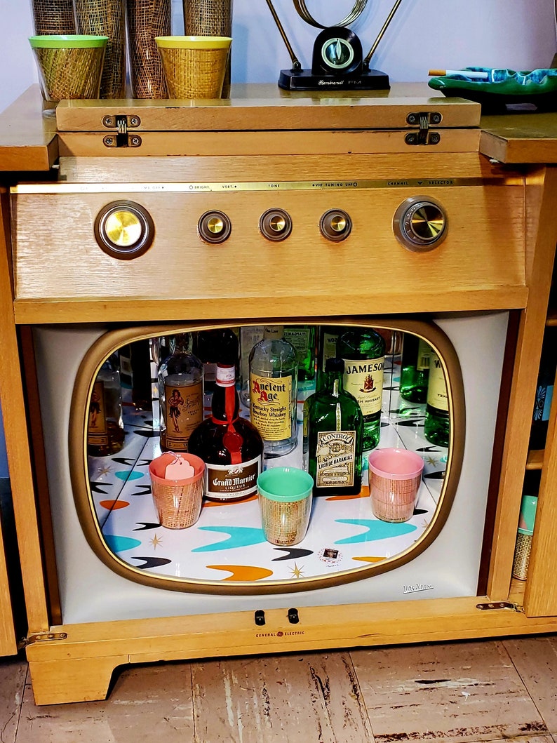 Midcentury 1954 General Electric Ultra Vision TV Bar With Bluetooth and ...