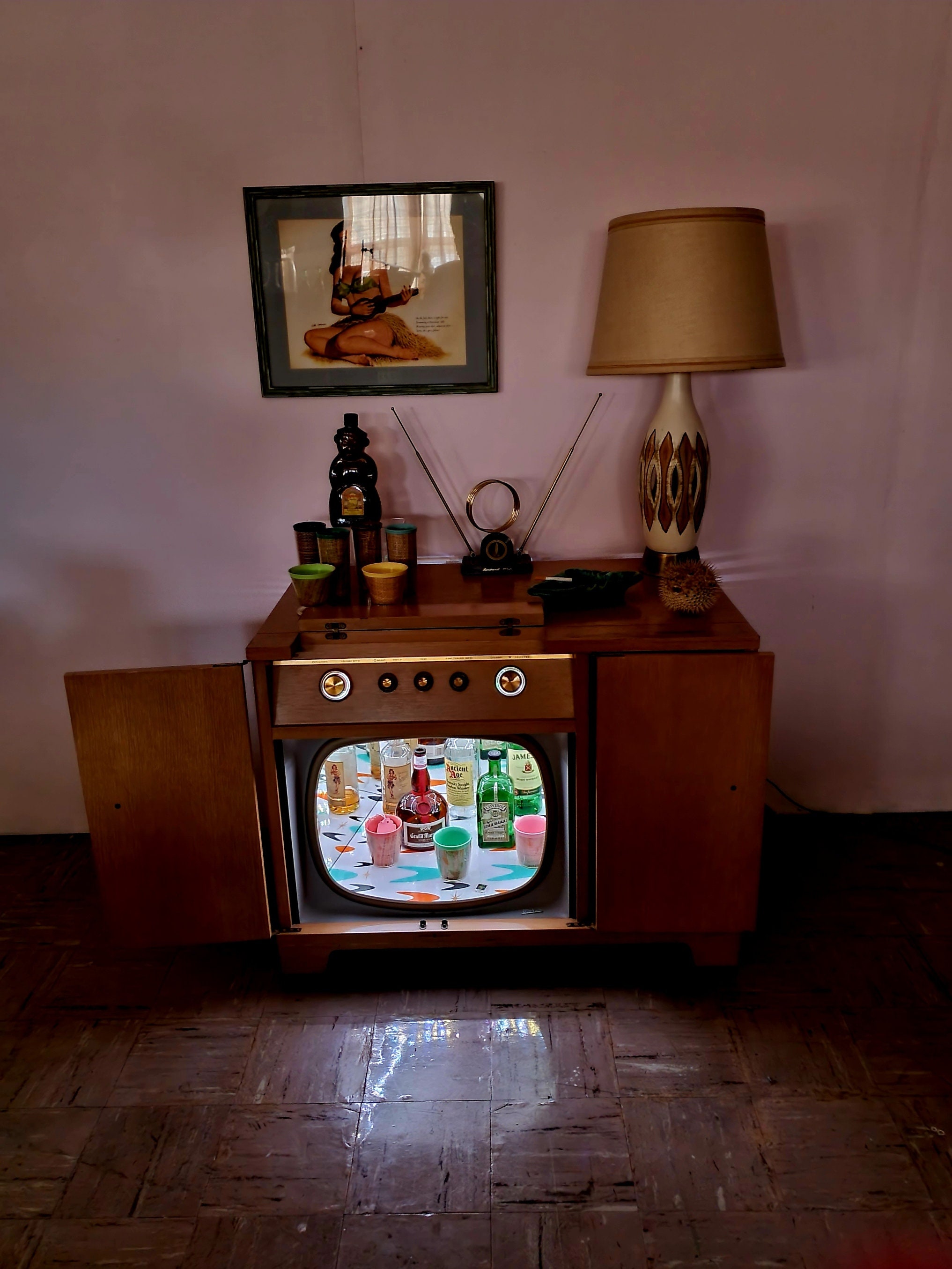 Midcentury 1954 General Electric Ultra Vision TV Bar With Bluetooth and ...