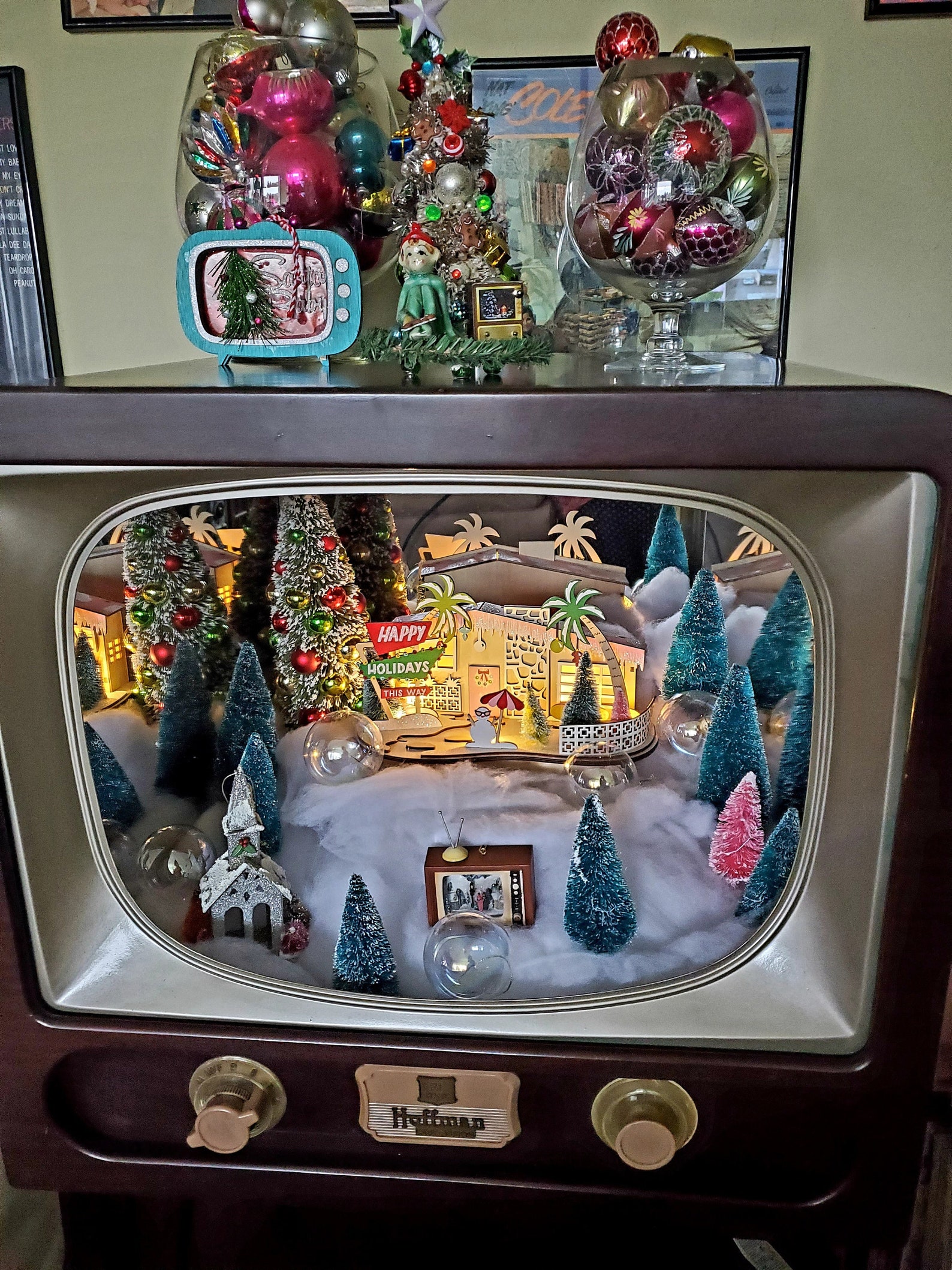 Mid Century 1950'S Hoffman Tv Bar With Bluetooth and Multi-color Led ...