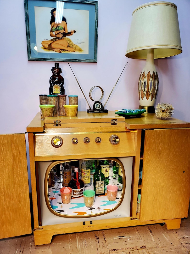 Midcentury 1954 General Electric Ultra Vision TV Bar With Bluetooth and ...