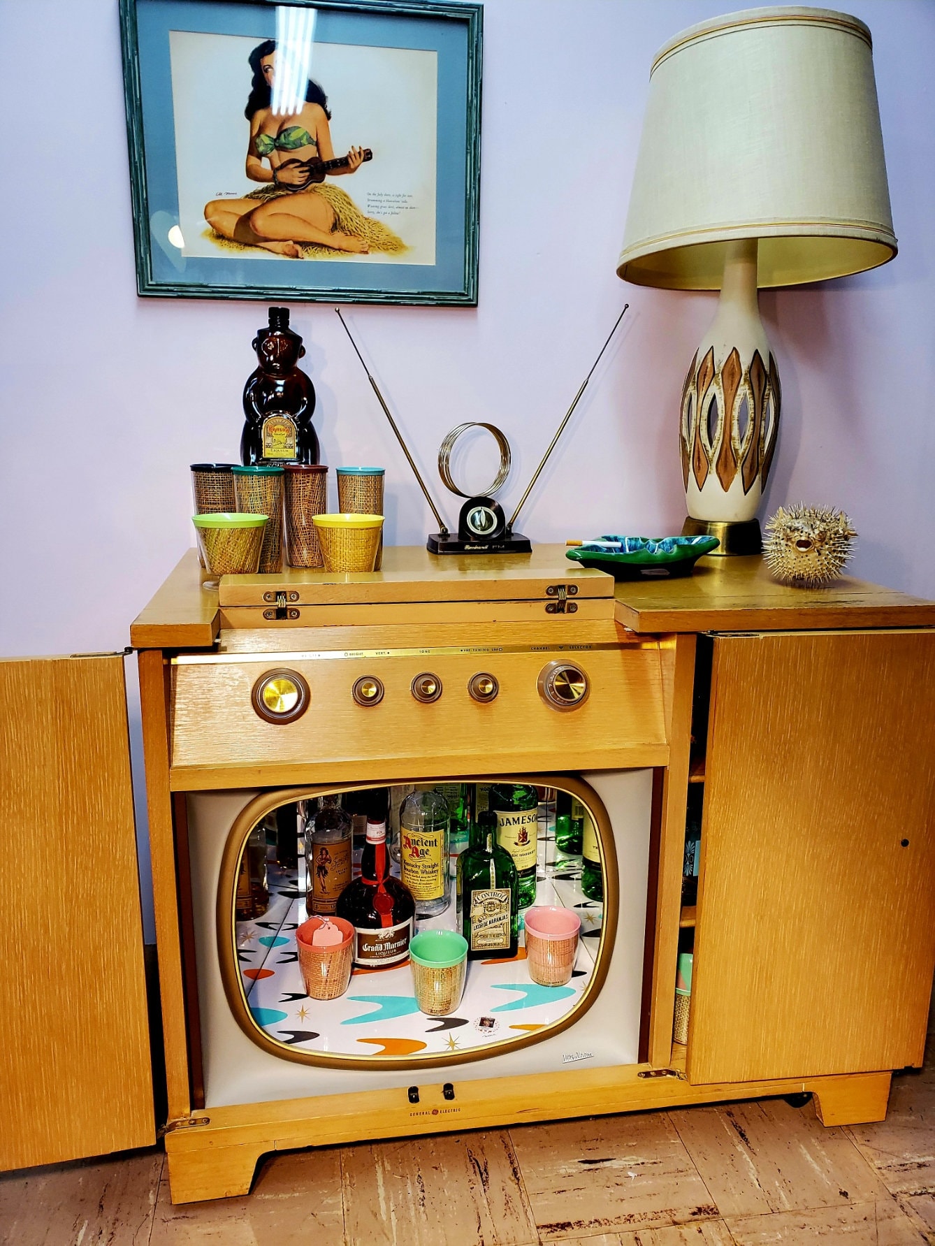 Midcentury 1954 General Electric Ultra Vision TV Bar With Bluetooth and ...