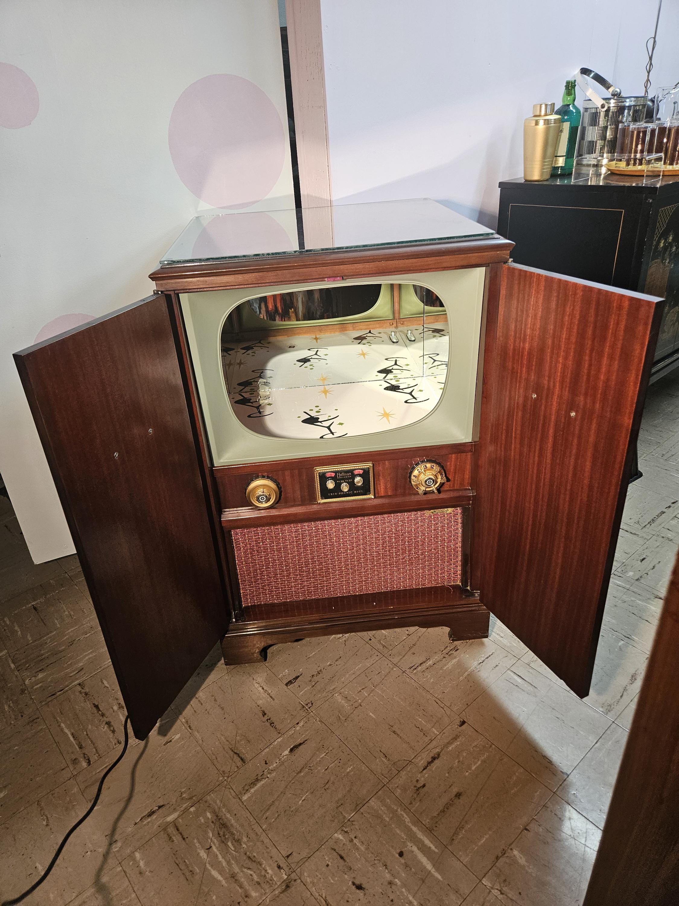 Mid Century 1950's Hoffman TV Bar With Bluetooth and Color Lighting - Etsy