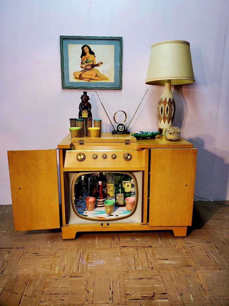 Midcentury 1954 General Electric Ultra Vision TV Bar With Bluetooth and ...