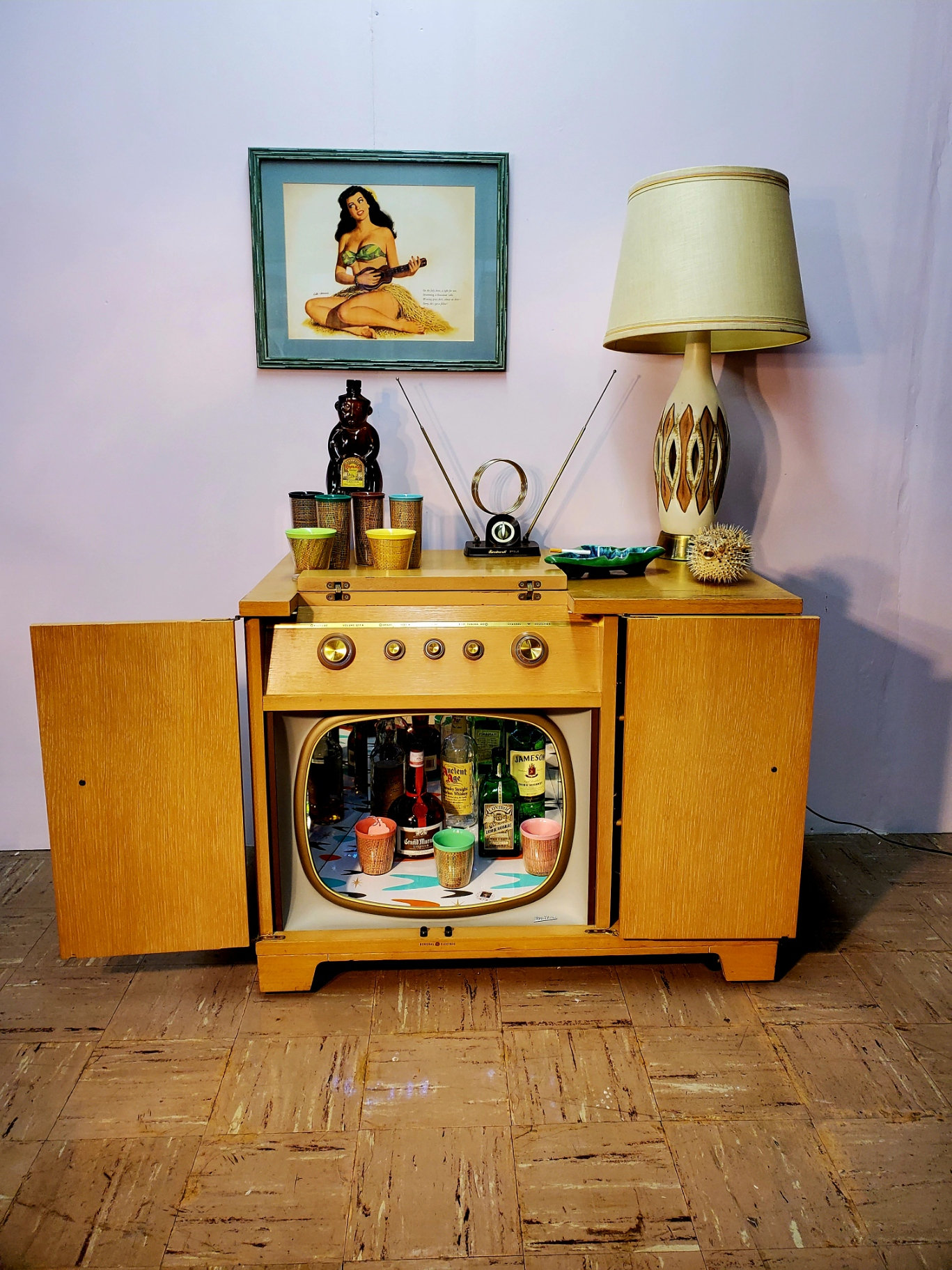 Midcentury 1954 General Electric Ultra Vision TV Bar With Bluetooth and ...