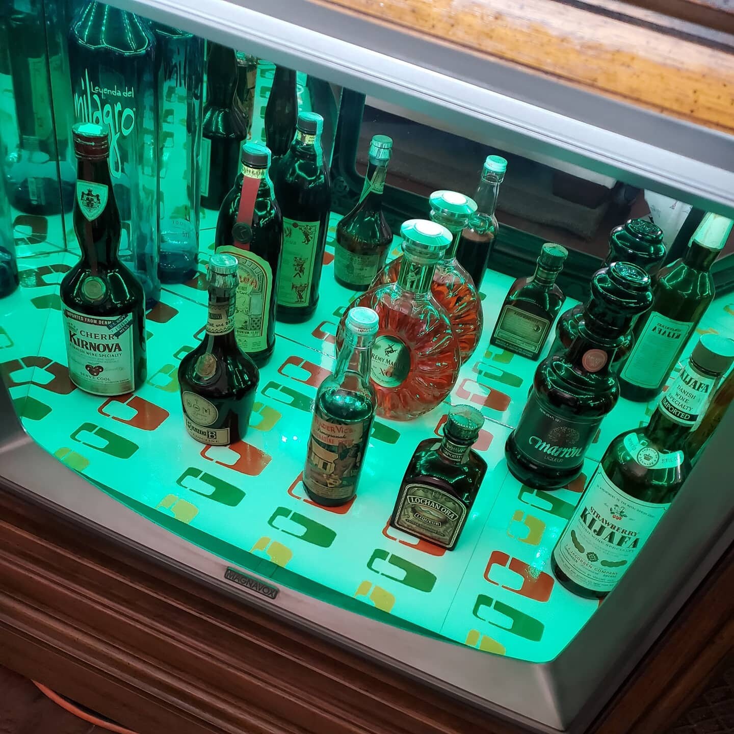 Mid Century 1980s Tv Bar With Bluetooth and Multi-colored Led Lighting ...