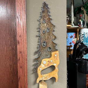 Hand Cut Tree Saws~ Recycled Metal Wall Art~vintage, Rustic, Unique ...