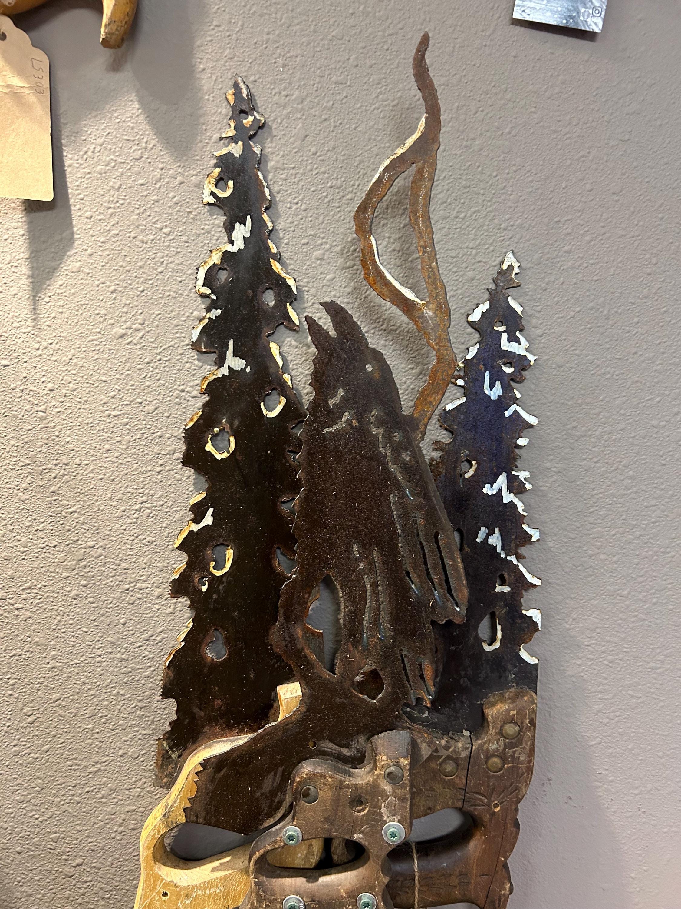 Recycled Metal Forest Wall Art, Hand Cut Saw Collage NEW COLLAGES ADDED ...