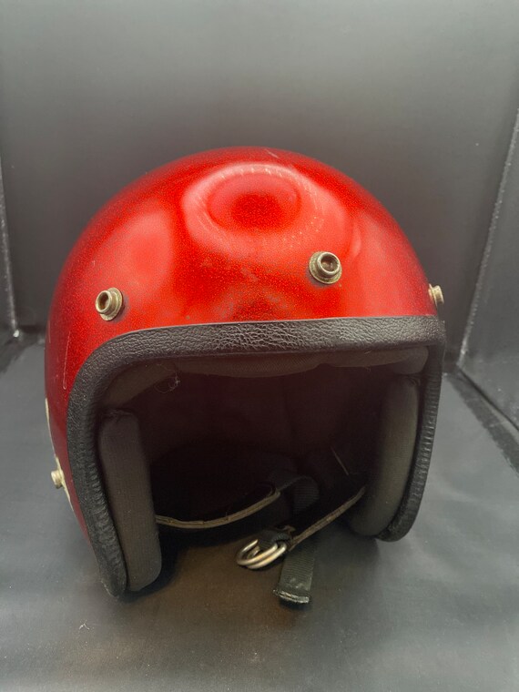 vintage motorcycle helmet red - Gem