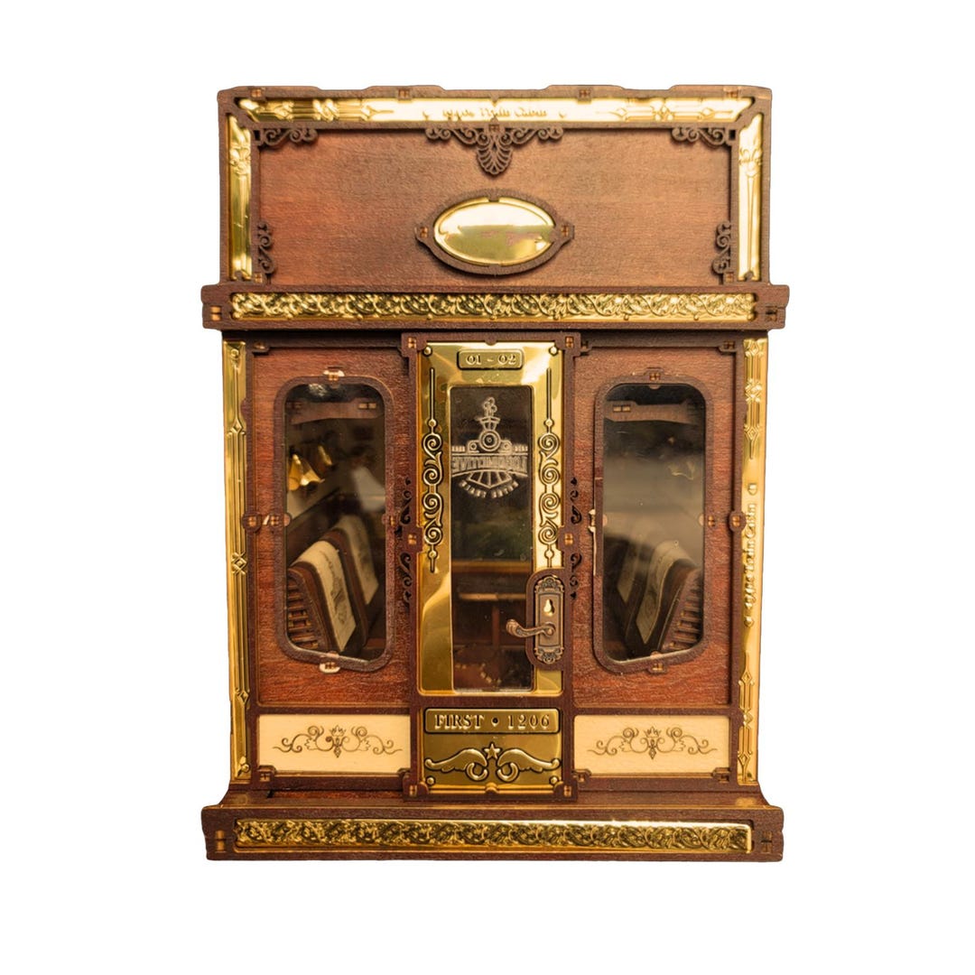 1940s Train Cabin Motion Book Nook, Handmade Rotating Diorama, Lighted ...