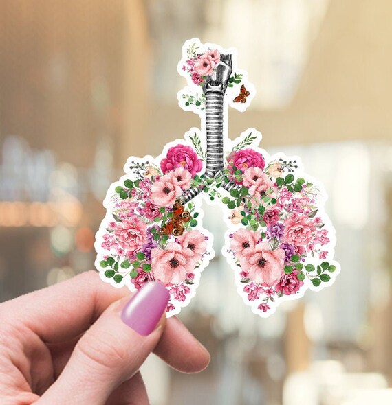 Respiratory Therapist Vinyl Stickers Bloom Lungs Colorful | Etsy