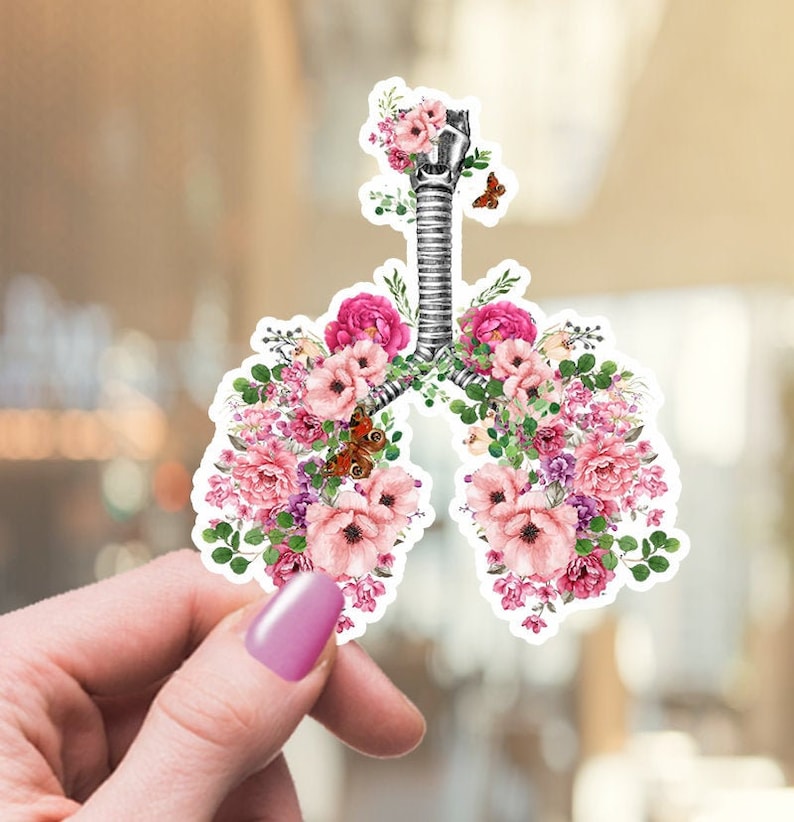 Respiratory Therapist Vinyl Stickers Bloom Lungs Colorful | Etsy